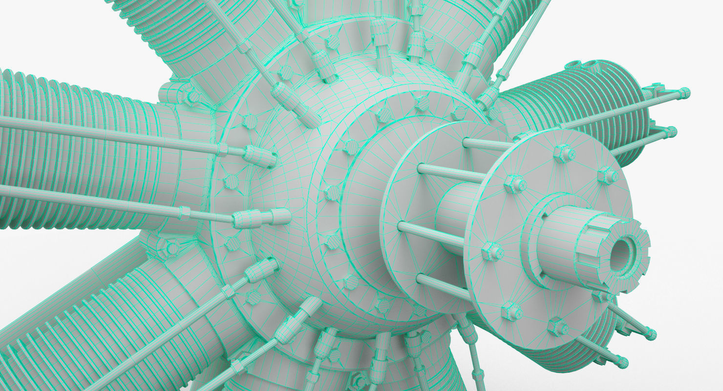 Clerget 9B rotary engine 3D model | CGTrader