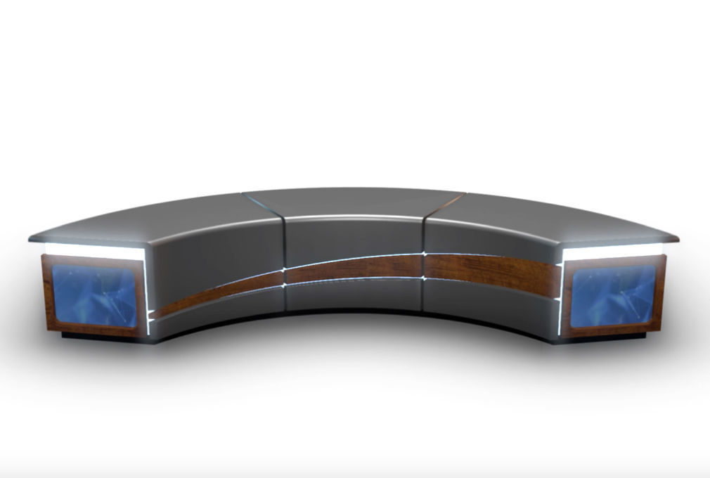Virtual TV Studio News Desk Collection 12 Pieces 3D model | CGTrader