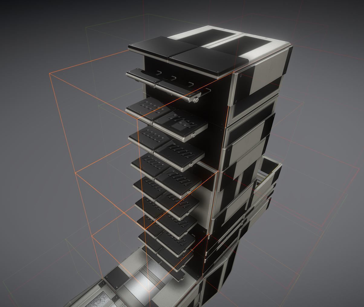 3D model Futuristic Ladder Collection White Plastic Version VR / AR ...