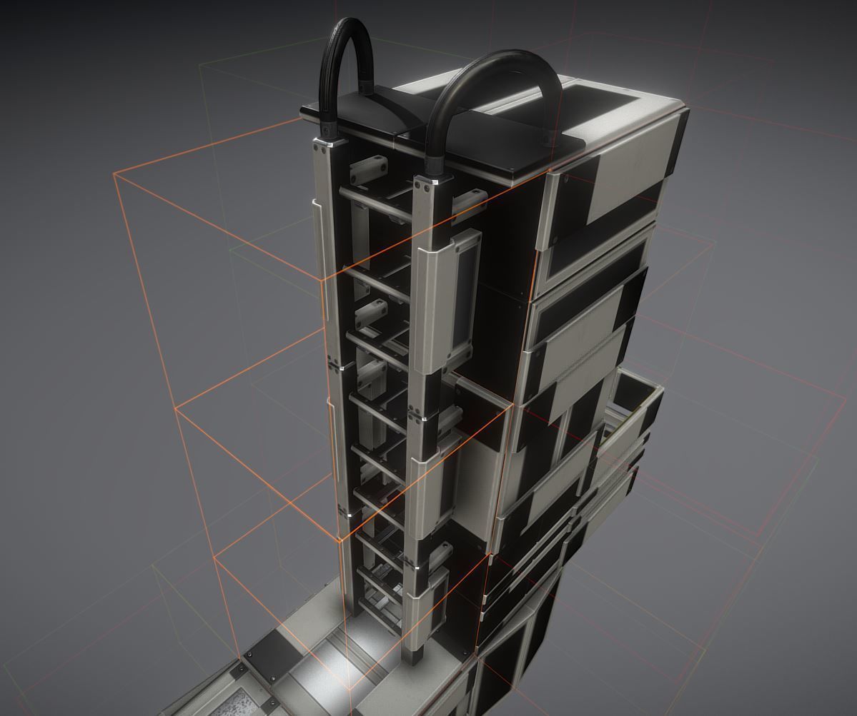 3D model Futuristic Ladder Collection White Plastic Version VR / AR ...