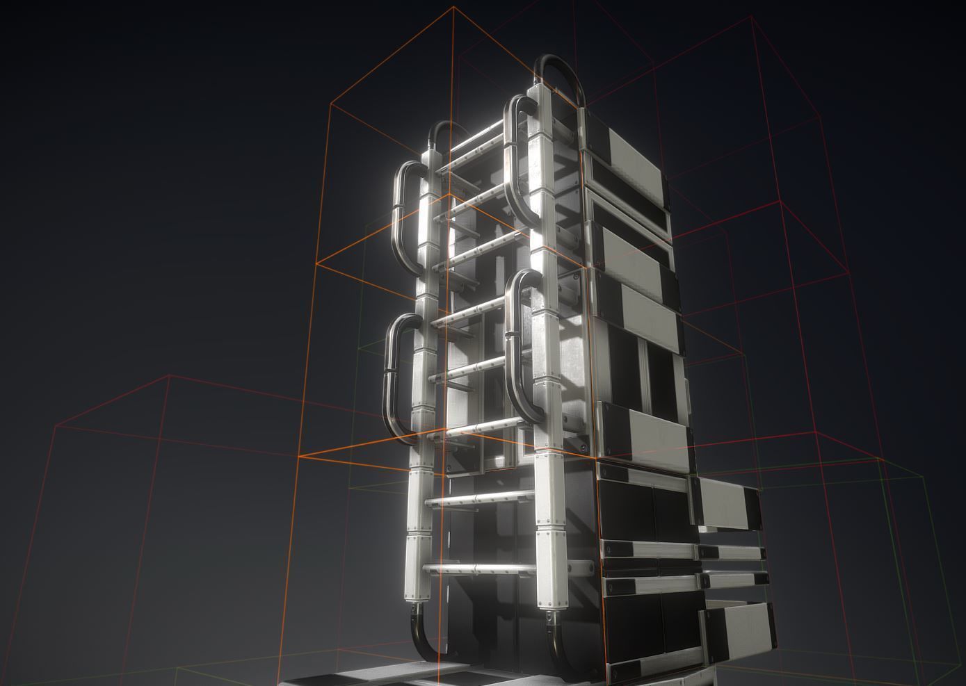 3D model Futuristic Ladder Collection White Plastic Version VR / AR ...