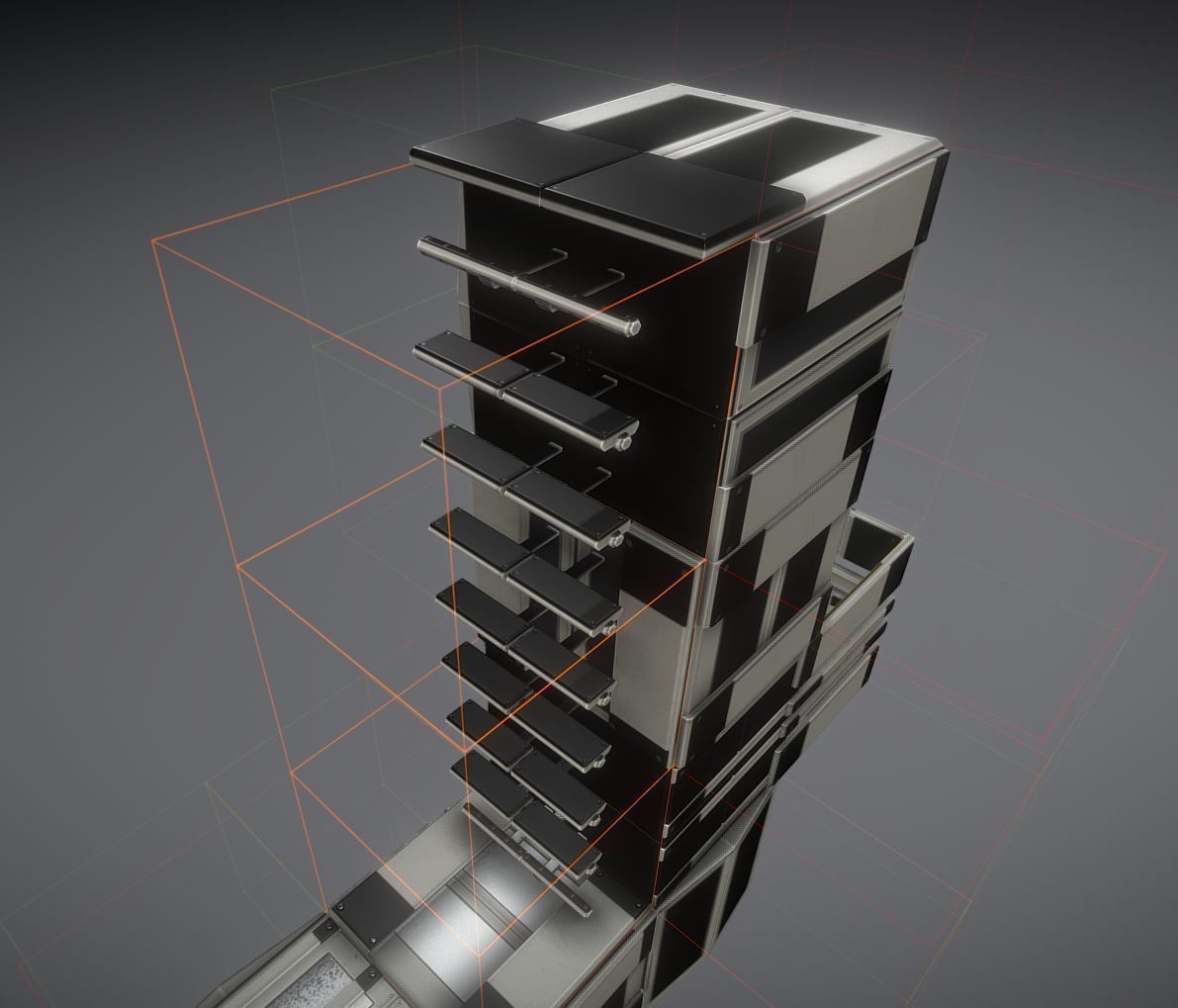 3D model Futuristic Ladder Collection White Plastic Version VR / AR ...