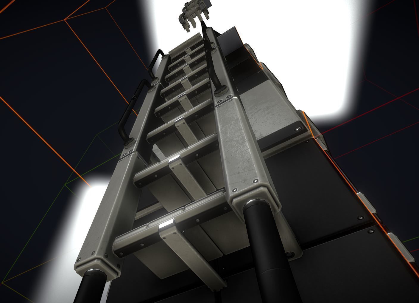 3D model Futuristic Ladder Collection White Plastic Version VR / AR ...