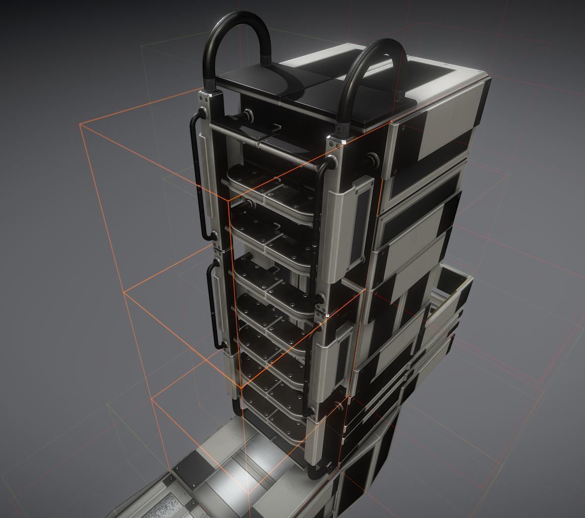 3D model Futuristic Ladder Collection White Plastic Version VR / AR ...