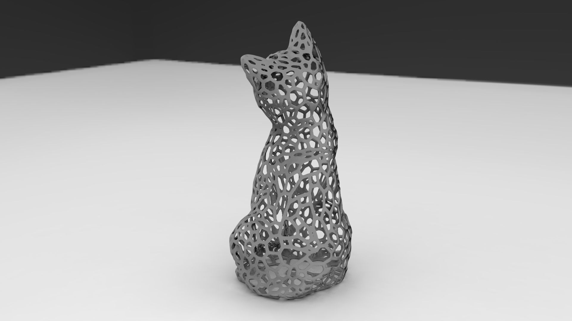 seated cat voronoi 3D model 3D printable | CGTrader