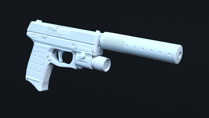 Tactical pistol High Poly 3D model | CGTrader