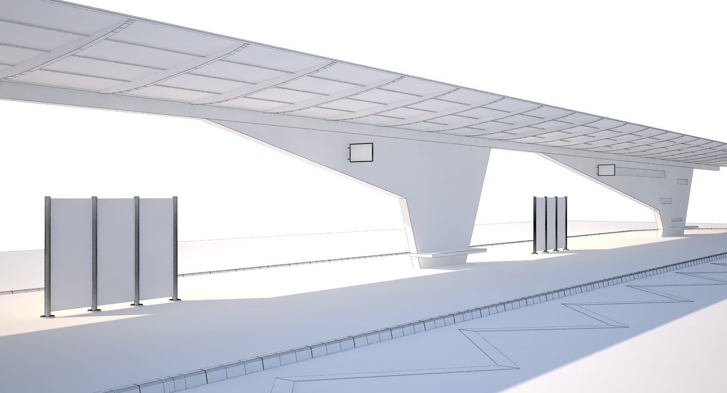 Bus Station 1a 3D model | CGTrader