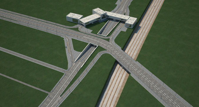 Highway Road Junction 3D model | CGTrader