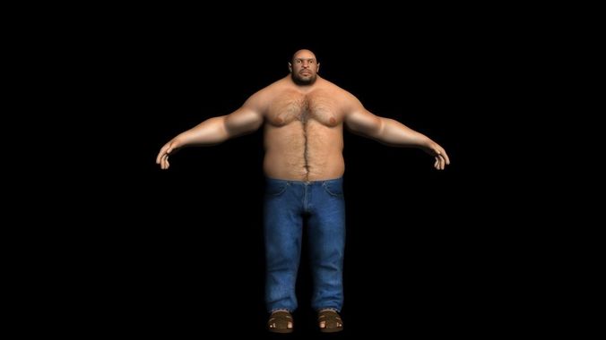 Male fat realistic rigged 3D model animated rigged | CGTrader