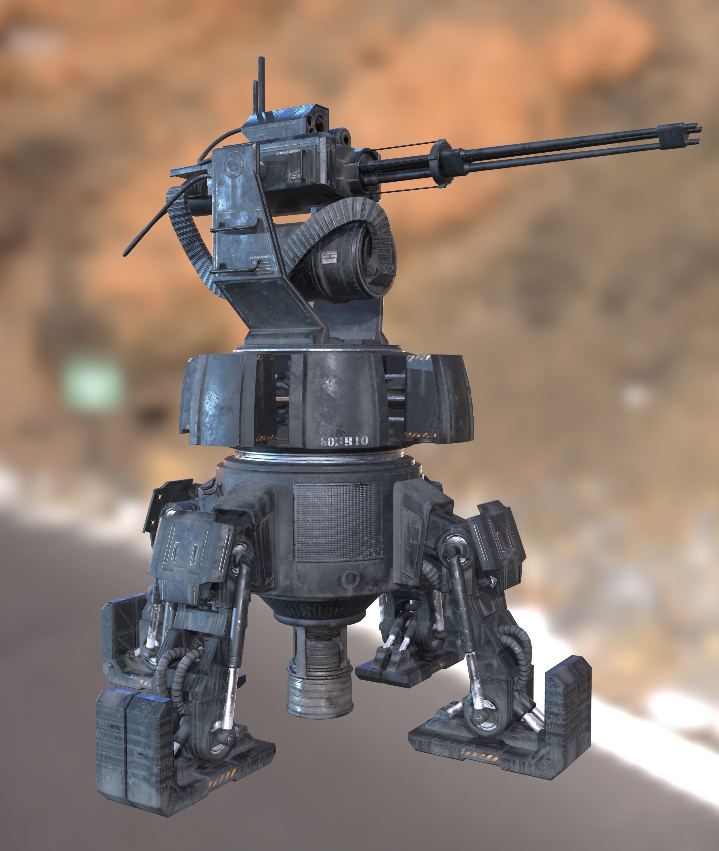 Turret Game Ready PBR Textures free VR / AR / low-poly 3D model | CGTrader