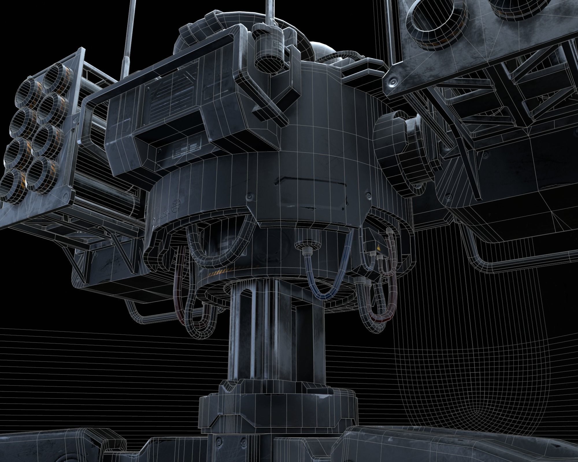 3D model Missile Turret Game Ready PBR Textures VR / AR / low-poly ...