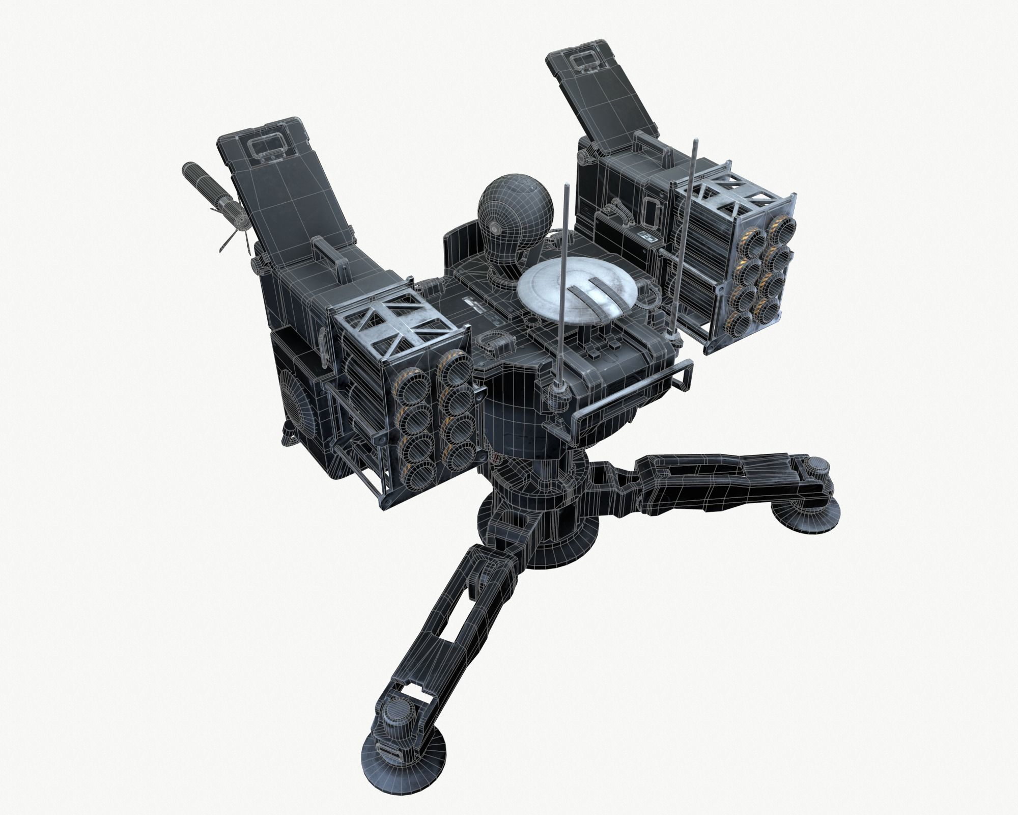 3D model Missile Turret Game Ready PBR Textures VR / AR / low-poly ...