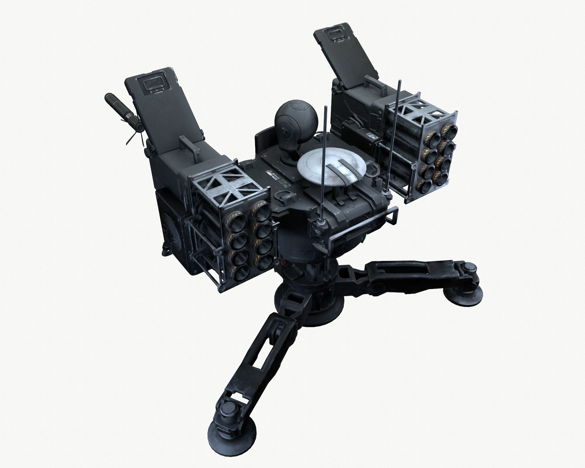 3D model Missile Turret Game Ready PBR Textures VR / AR / low-poly ...