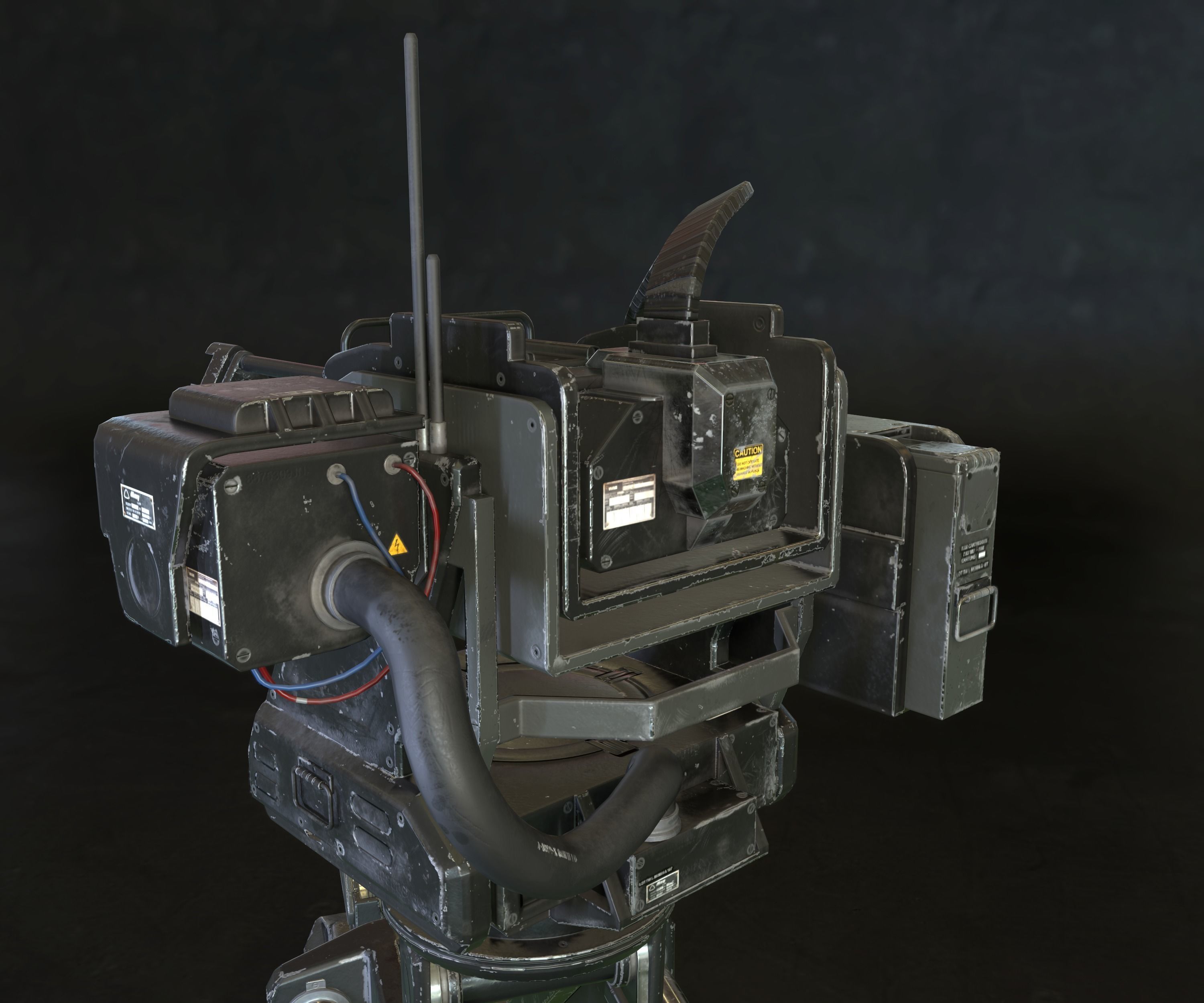 3D model Turret Sentry Game Ready PBR Textures VR / AR / low-poly ...