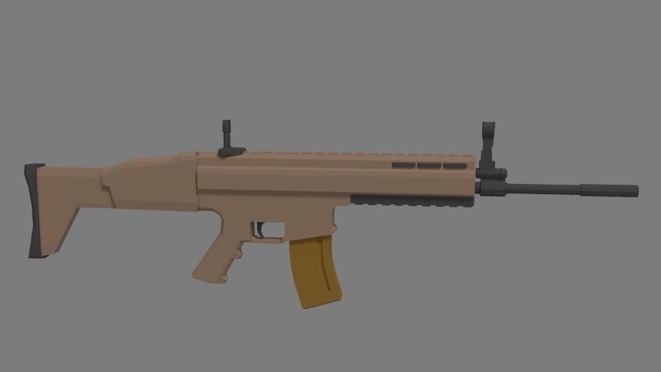 3D model Low Poly Guns With Free Low Poly Character VR / AR / low-poly ...