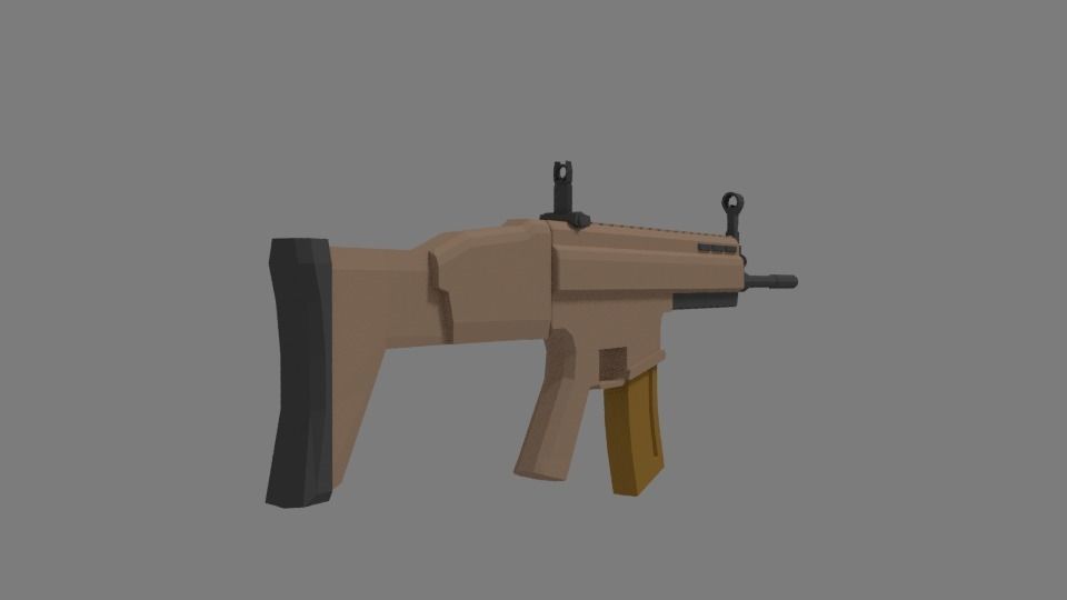 3D model Low Poly Guns With Free Low Poly Character VR / AR / low-poly ...
