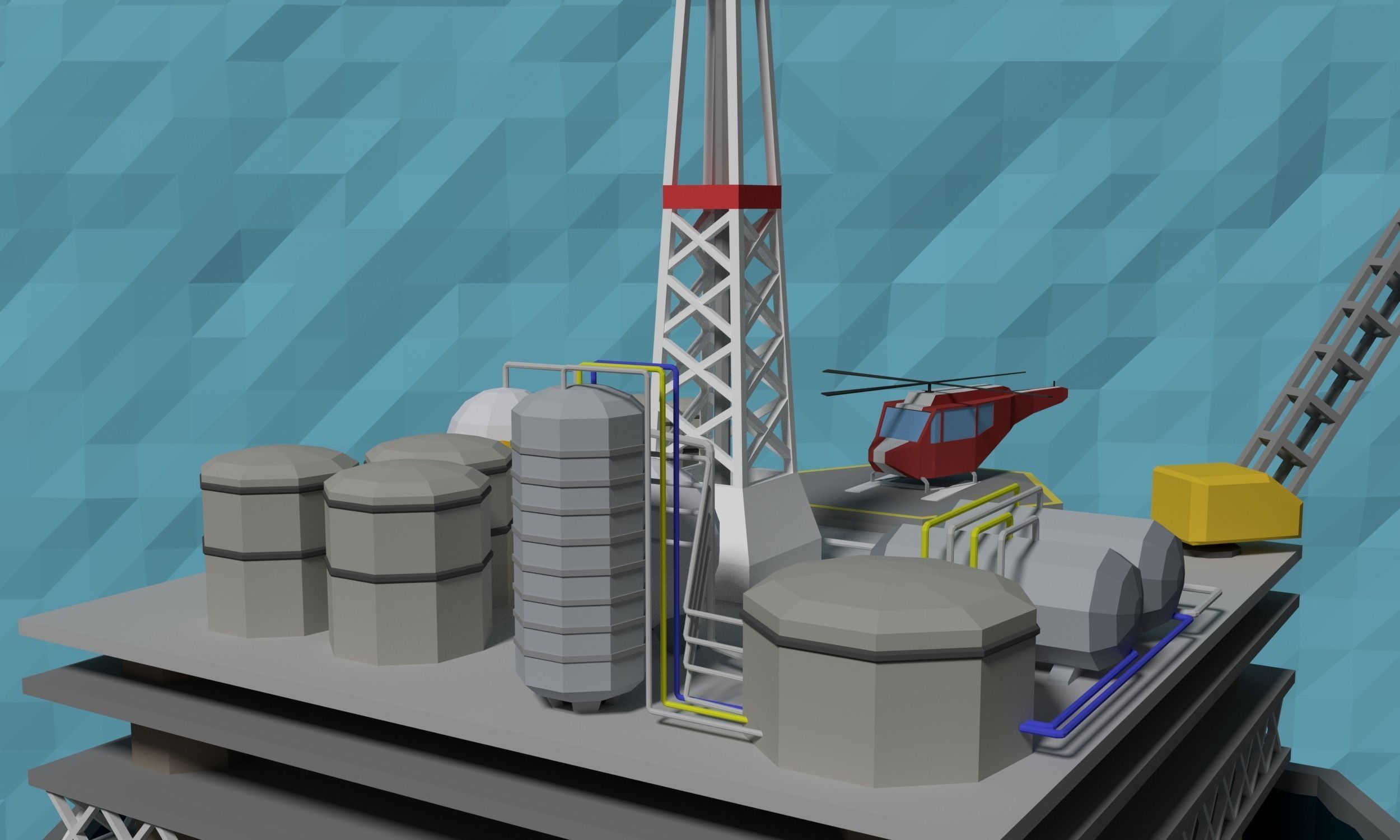 3D model LowPoly Oil platform VR / AR / low-poly | CGTrader