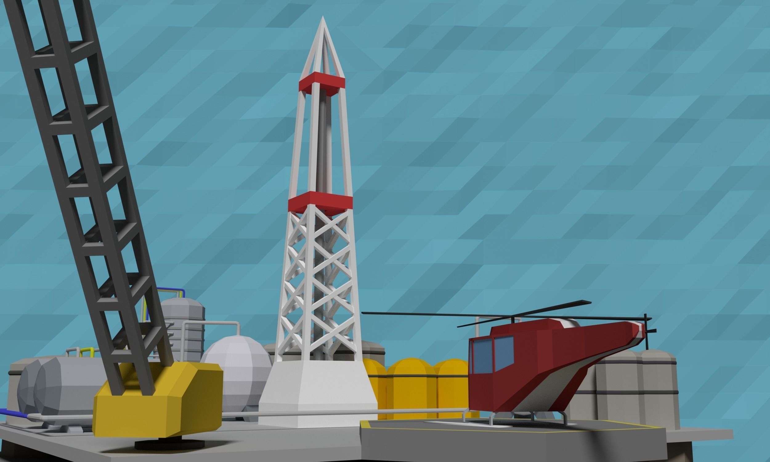 3D model LowPoly Oil platform VR / AR / low-poly | CGTrader