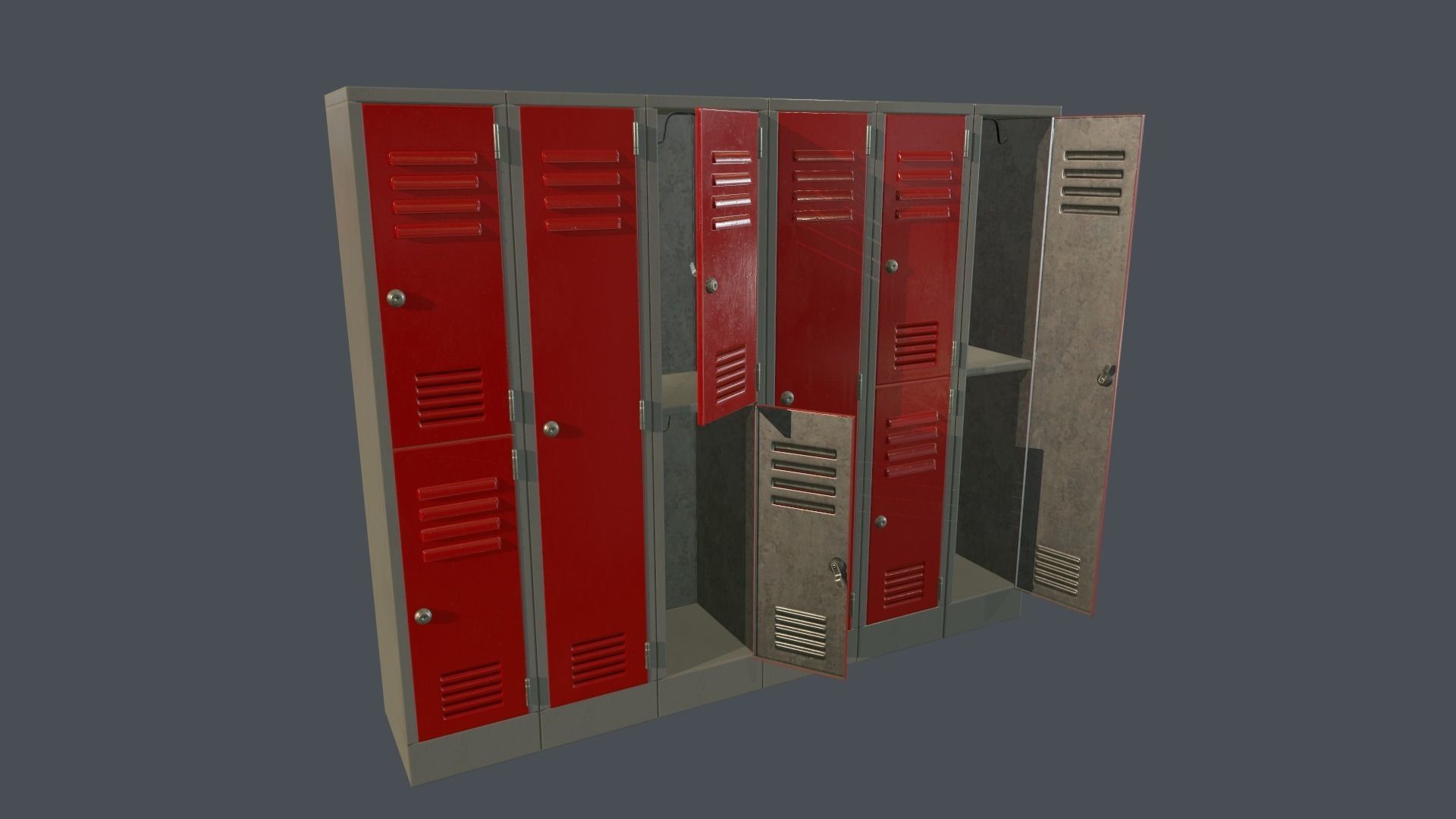 3D model Metal Locker PBR Game Ready VR / AR / low-poly | CGTrader