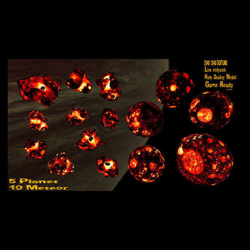 3D model Lava meteor set VR / AR / low-poly | CGTrader