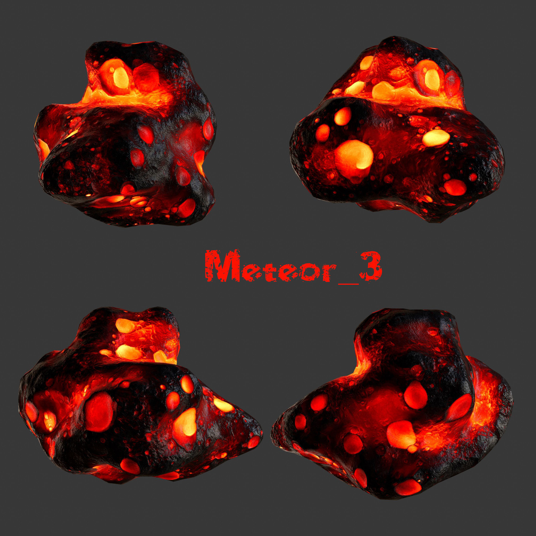 3D model Lava meteor set VR / AR / low-poly | CGTrader