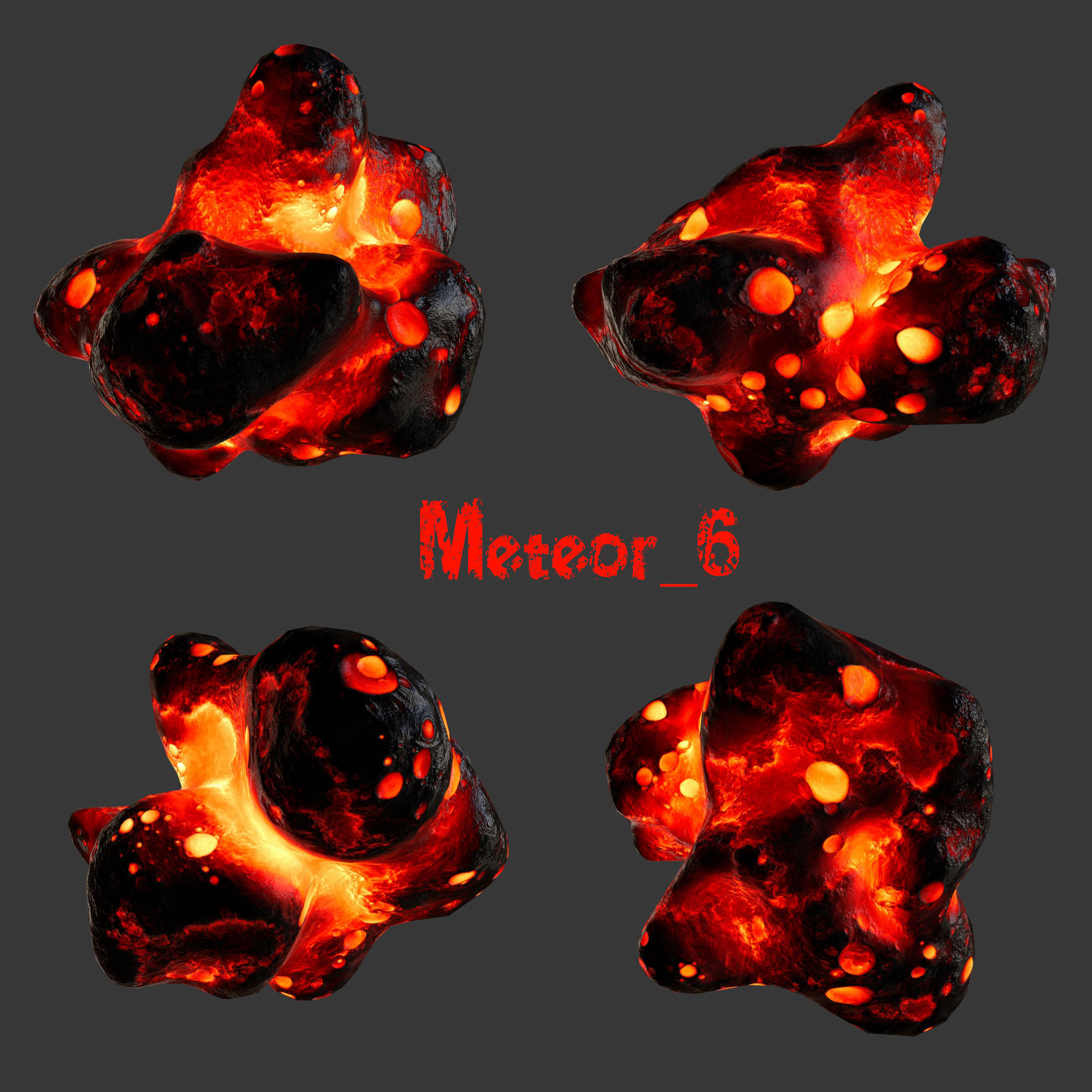 3D model Lava meteor set VR / AR / low-poly | CGTrader