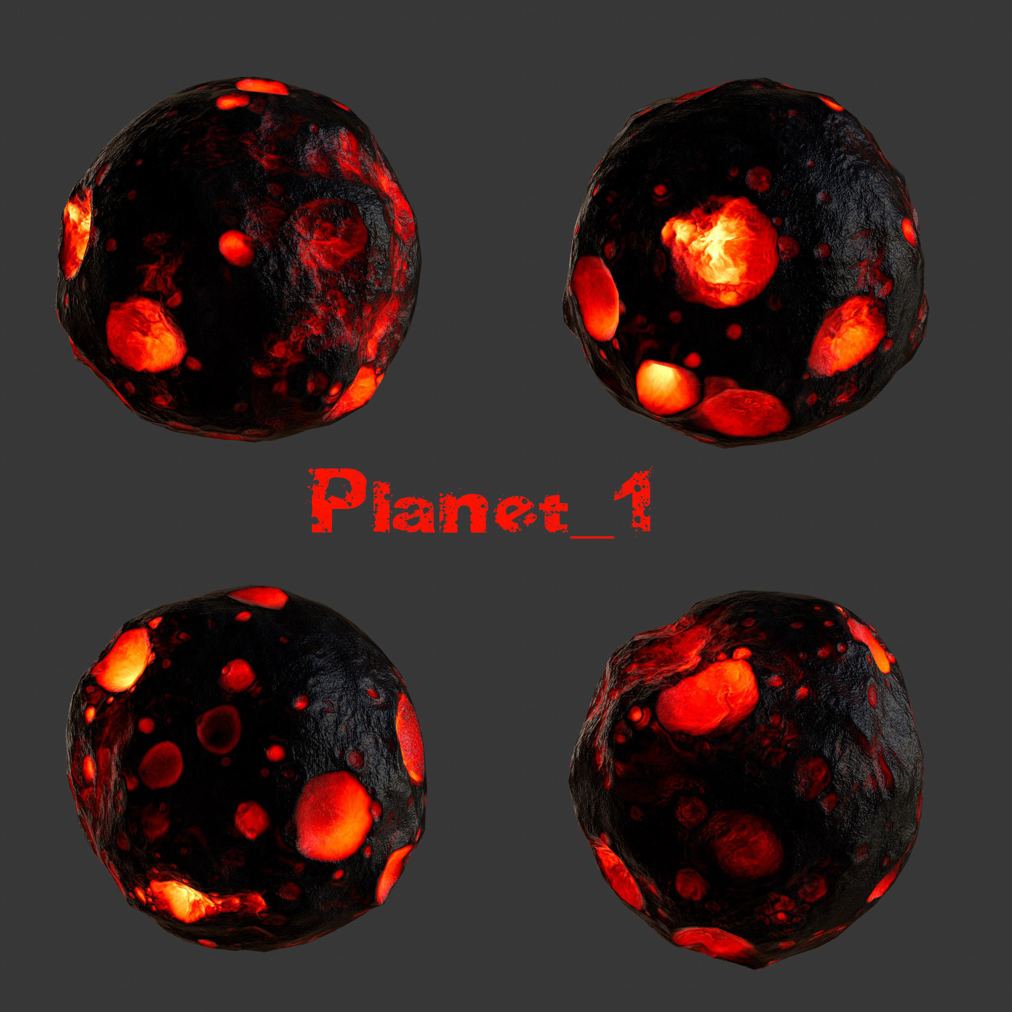 3D model Lava meteor set VR / AR / low-poly | CGTrader