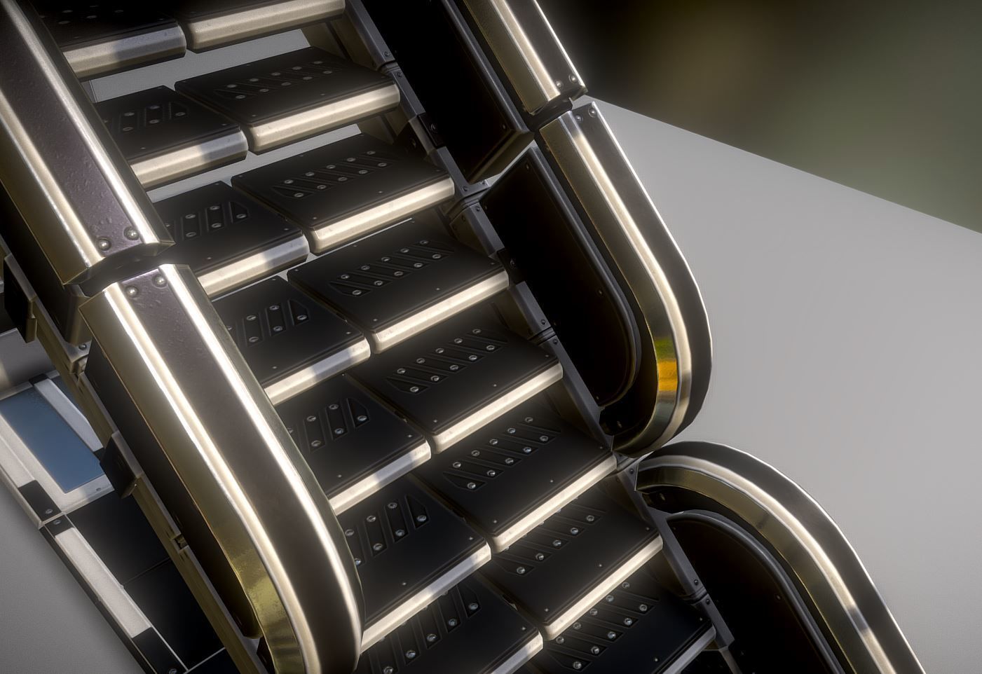 3D model Futuristic Ladders and Stairs Set - All Available PBR Textures ...