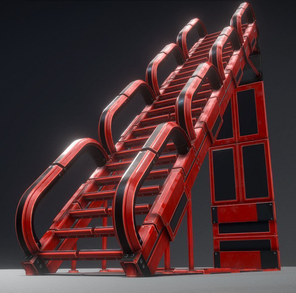3D model Futuristic Ladders and Stairs Set - All Available PBR Textures ...