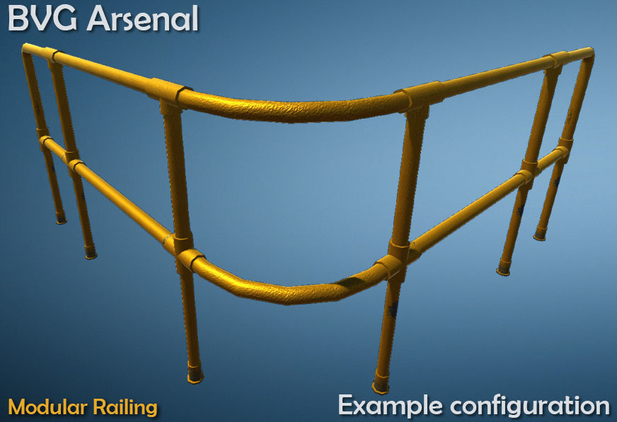 3D model Modular Railing VR / AR / low-poly | CGTrader