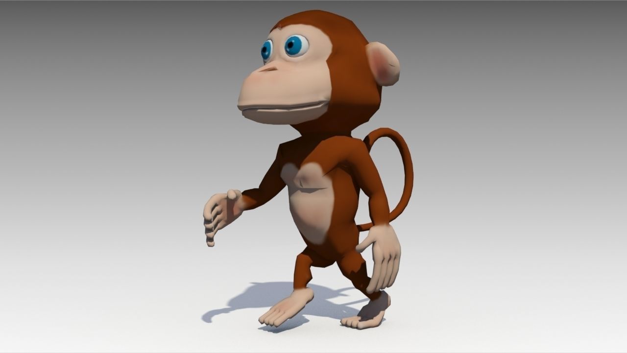 3D model Monkey Animated VR / AR / low-poly rigged animated | CGTrader