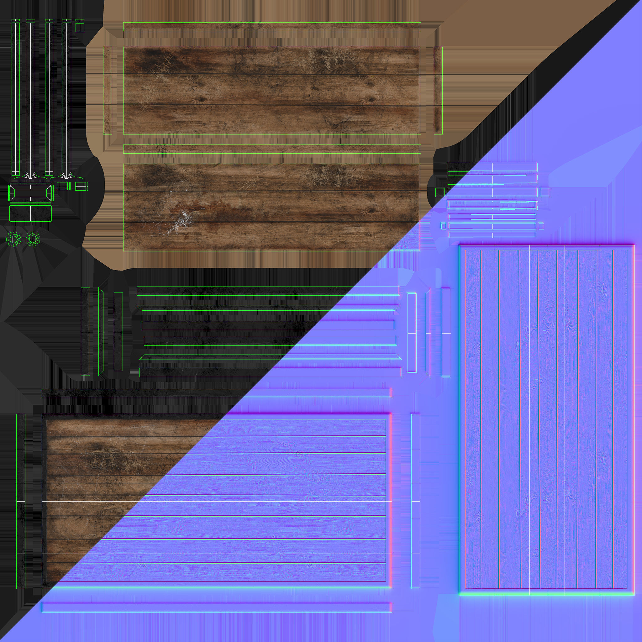 3D model Work Table Worktable Game Ready PBR Textures VR / AR / low ...