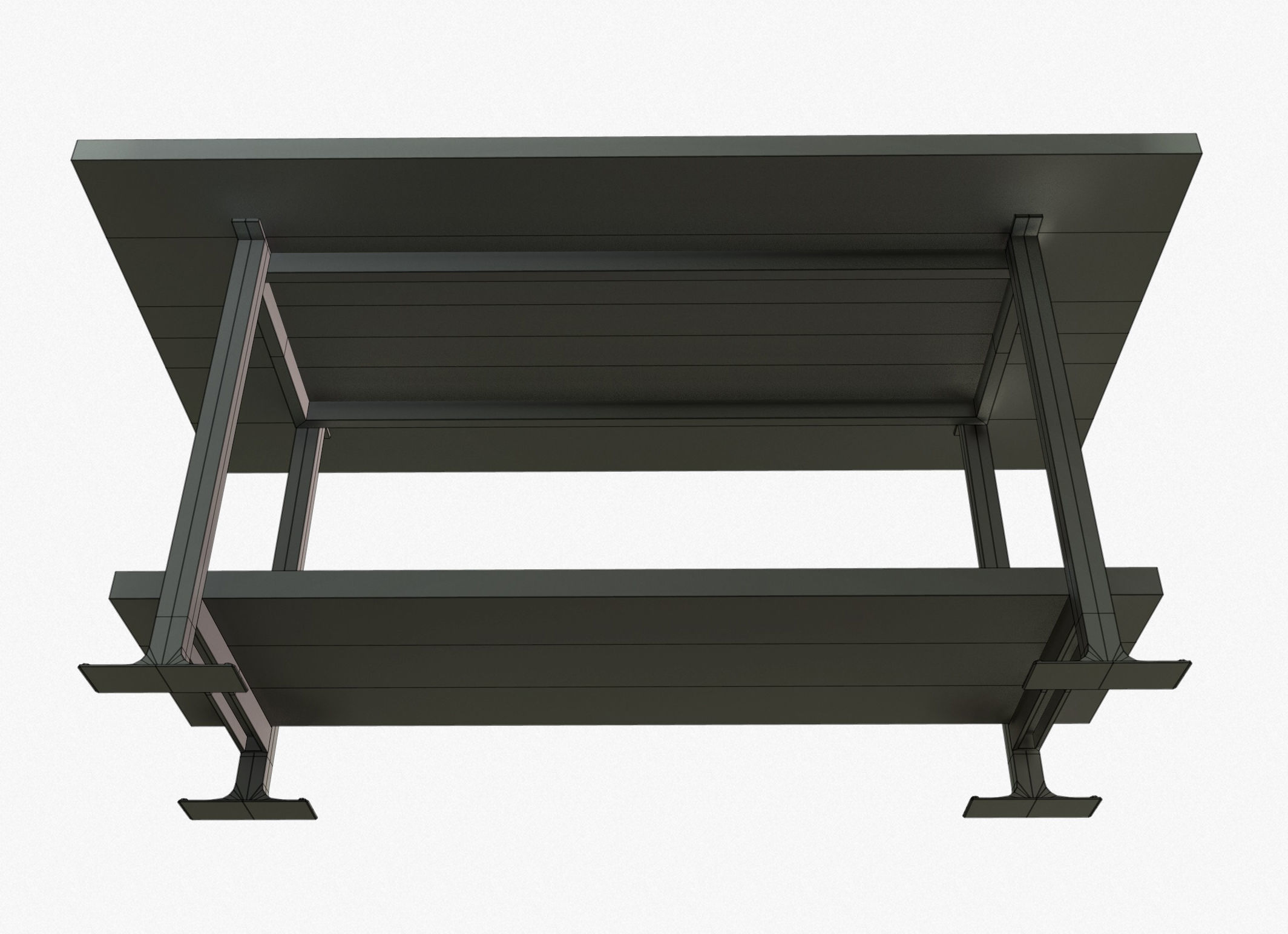 3D model Work Table Worktable Game Ready PBR Textures VR / AR / low ...