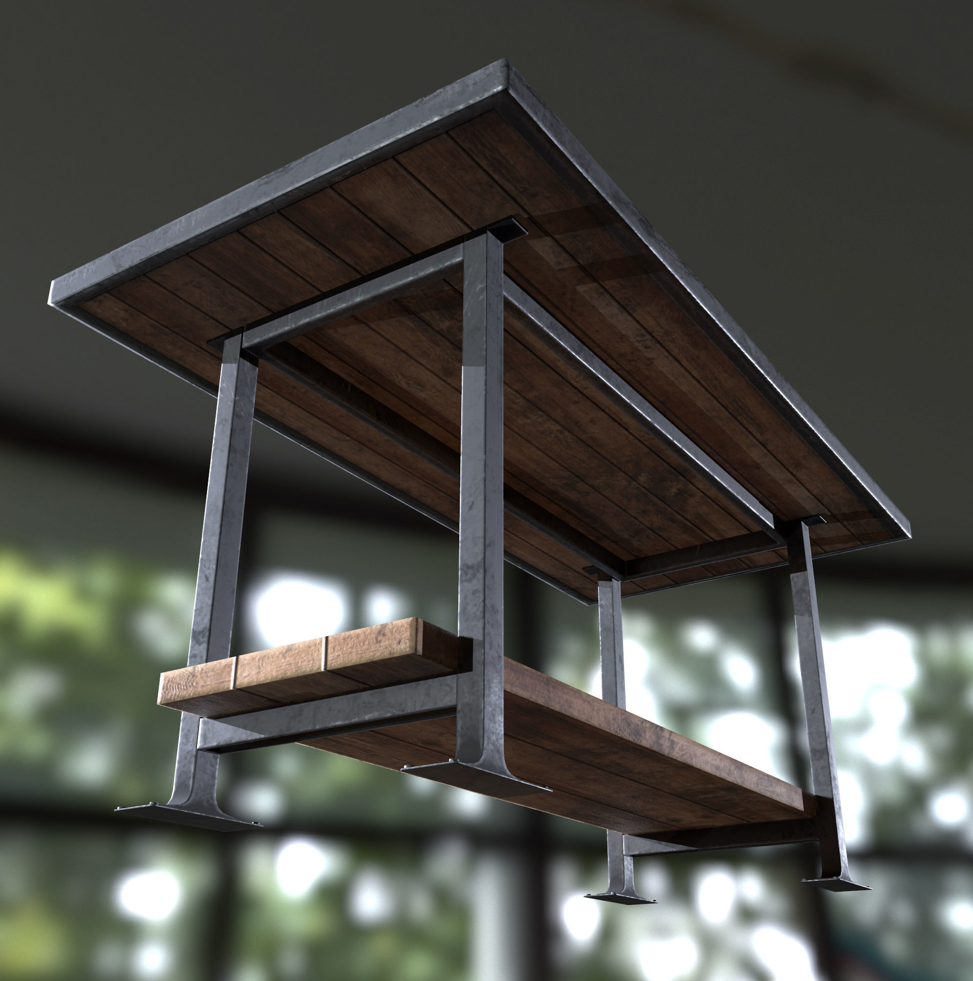 3D model Work Table Worktable Game Ready PBR Textures VR / AR / low ...