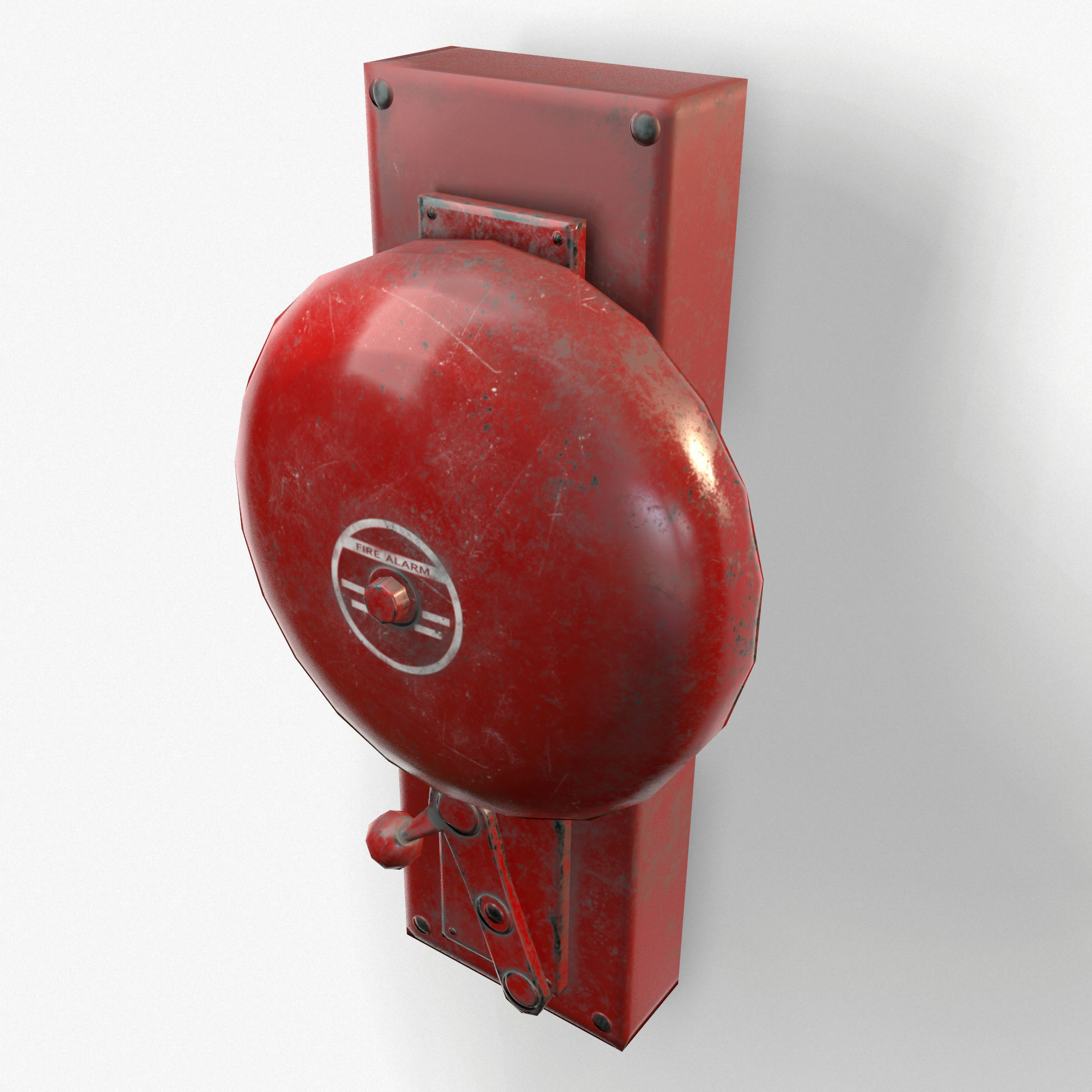 3D model Fire Alarm Retro Game Ready PBR Textures VR / AR / low-poly ...