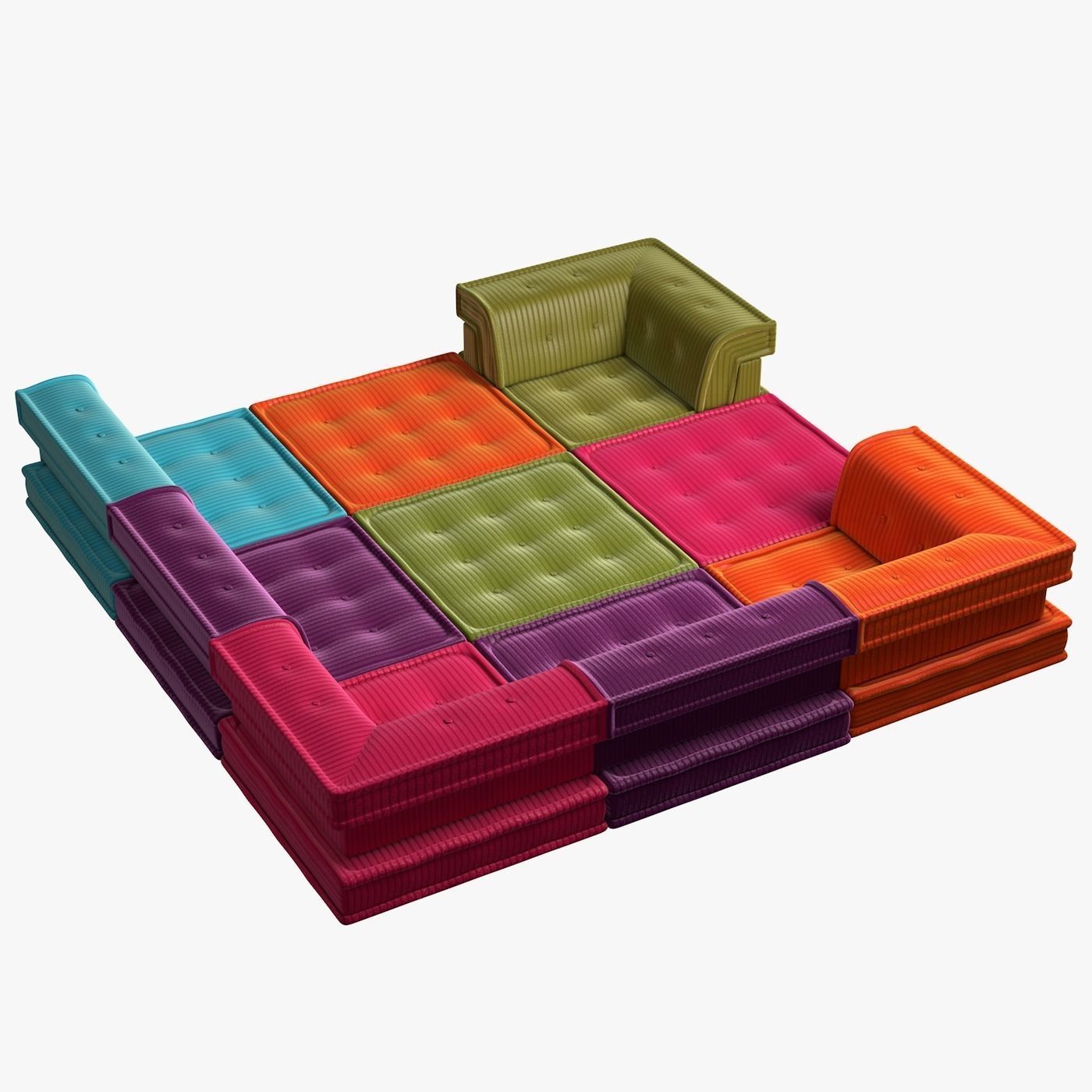 3D model Modular Sofa Mahjong VR / AR / low-poly | CGTrader