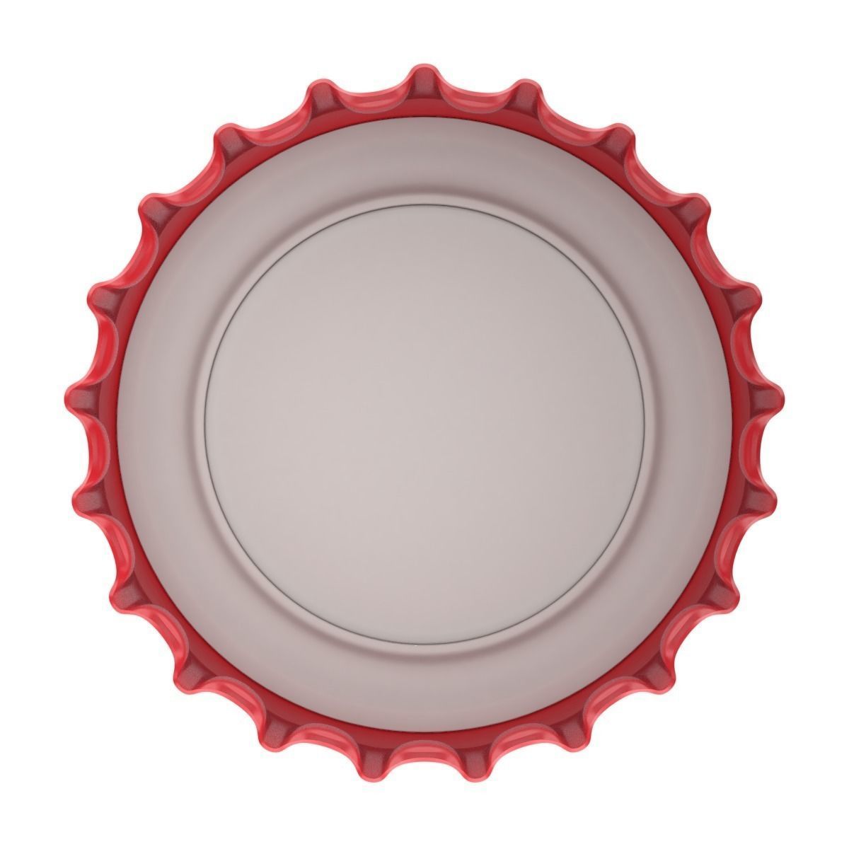 Red metal bottle cap 3D model | CGTrader