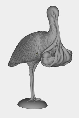 Stork with child 3D model 3D printable | CGTrader