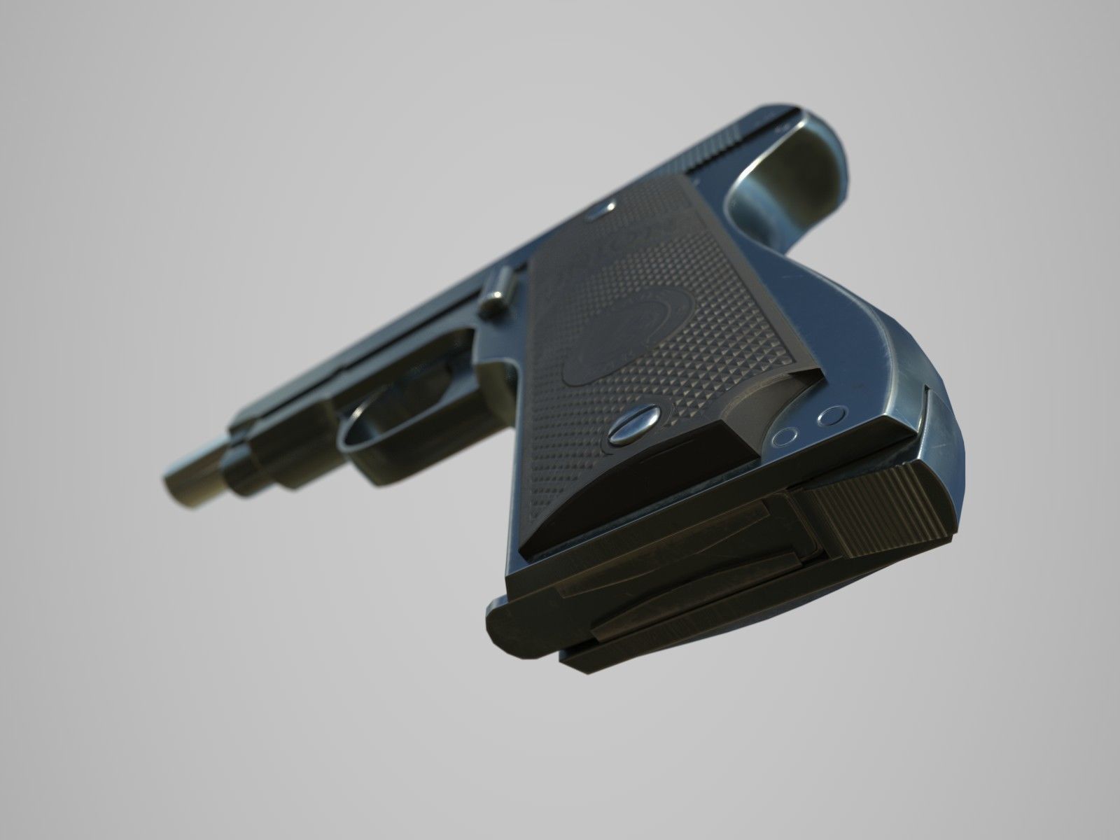 3D model French UNION Pistol with Extended Magazine Low Poly PBR VR ...