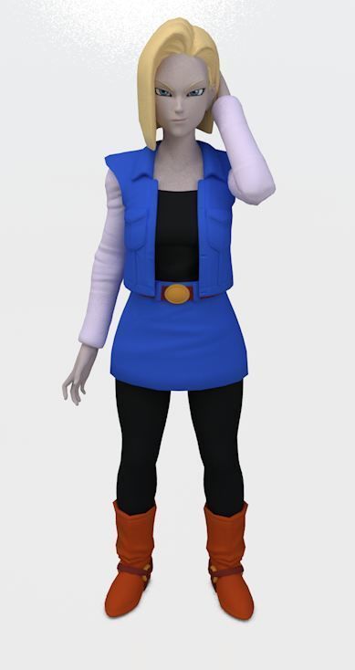 Android 18 Rigged free VR / AR / low-poly 3D model rigged | CGTrader
