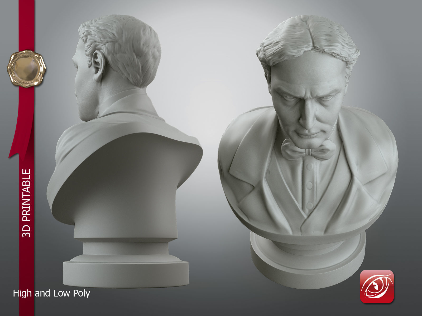 Houdini Bust 3D Printable 3D model 3D printable | CGTrader