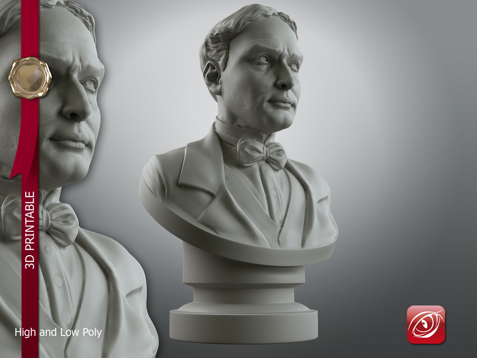 Houdini Bust 3D Printable 3D model 3D printable | CGTrader