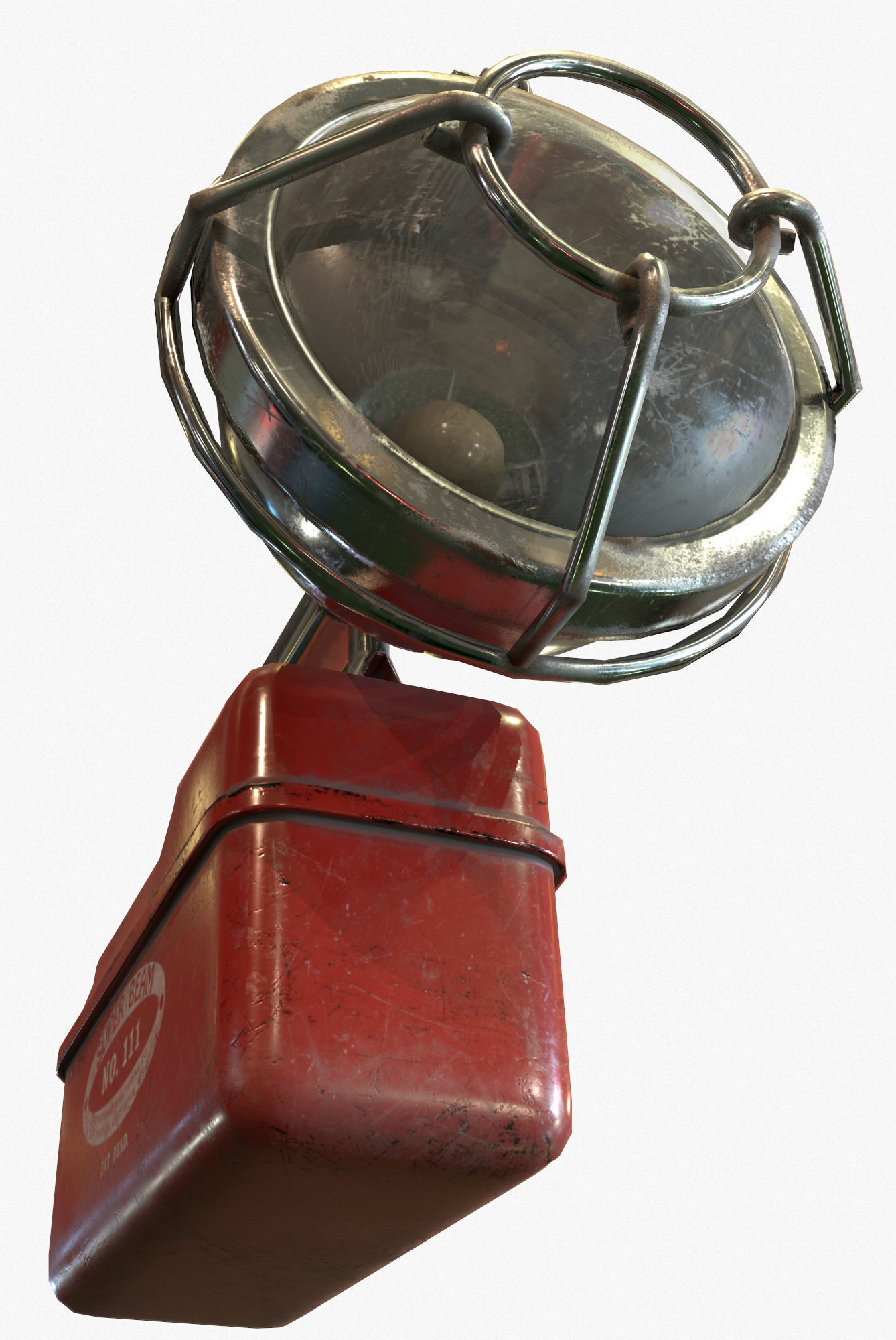 3D model Retro Flashlight Vintage Game Ready PBR Textures VR / AR / low ...