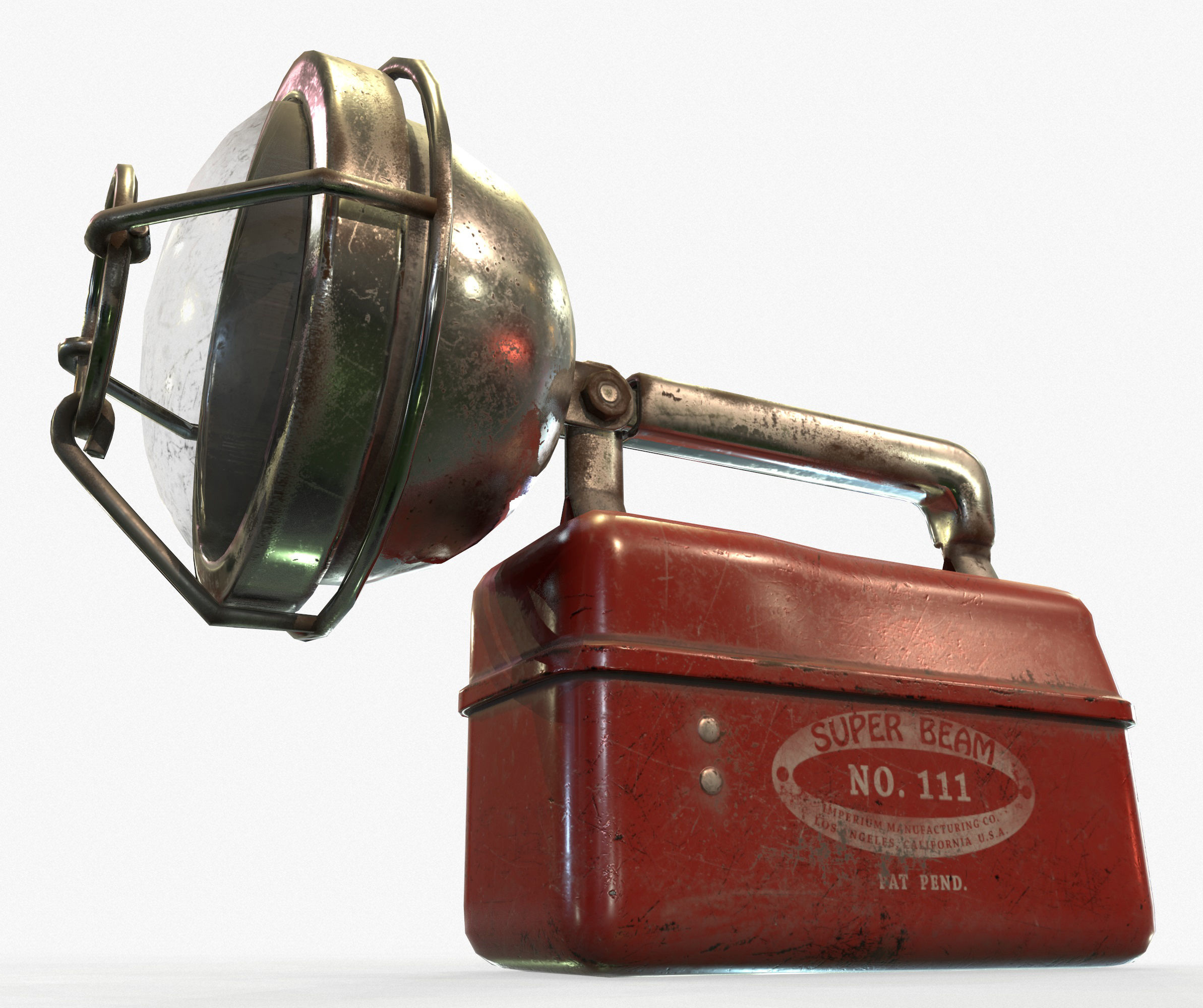 3D model Retro Flashlight Vintage Game Ready PBR Textures VR / AR / low ...