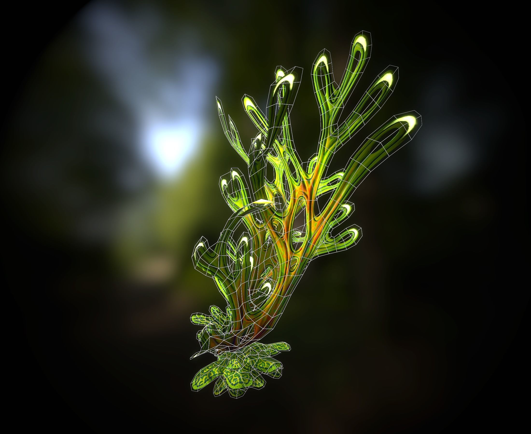 3D model Alien Plant Fern Type 4 VR / AR / low-poly | CGTrader