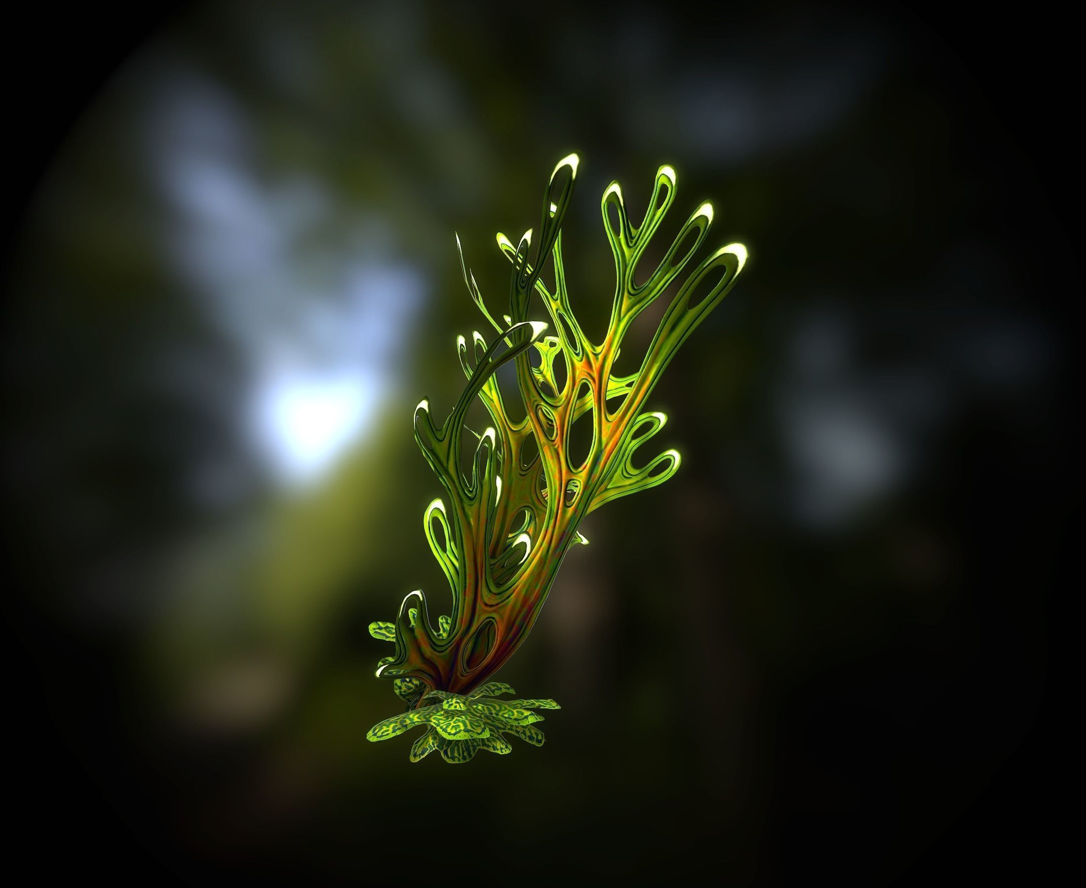 3D model Alien Plant Fern Type 4 VR / AR / low-poly | CGTrader