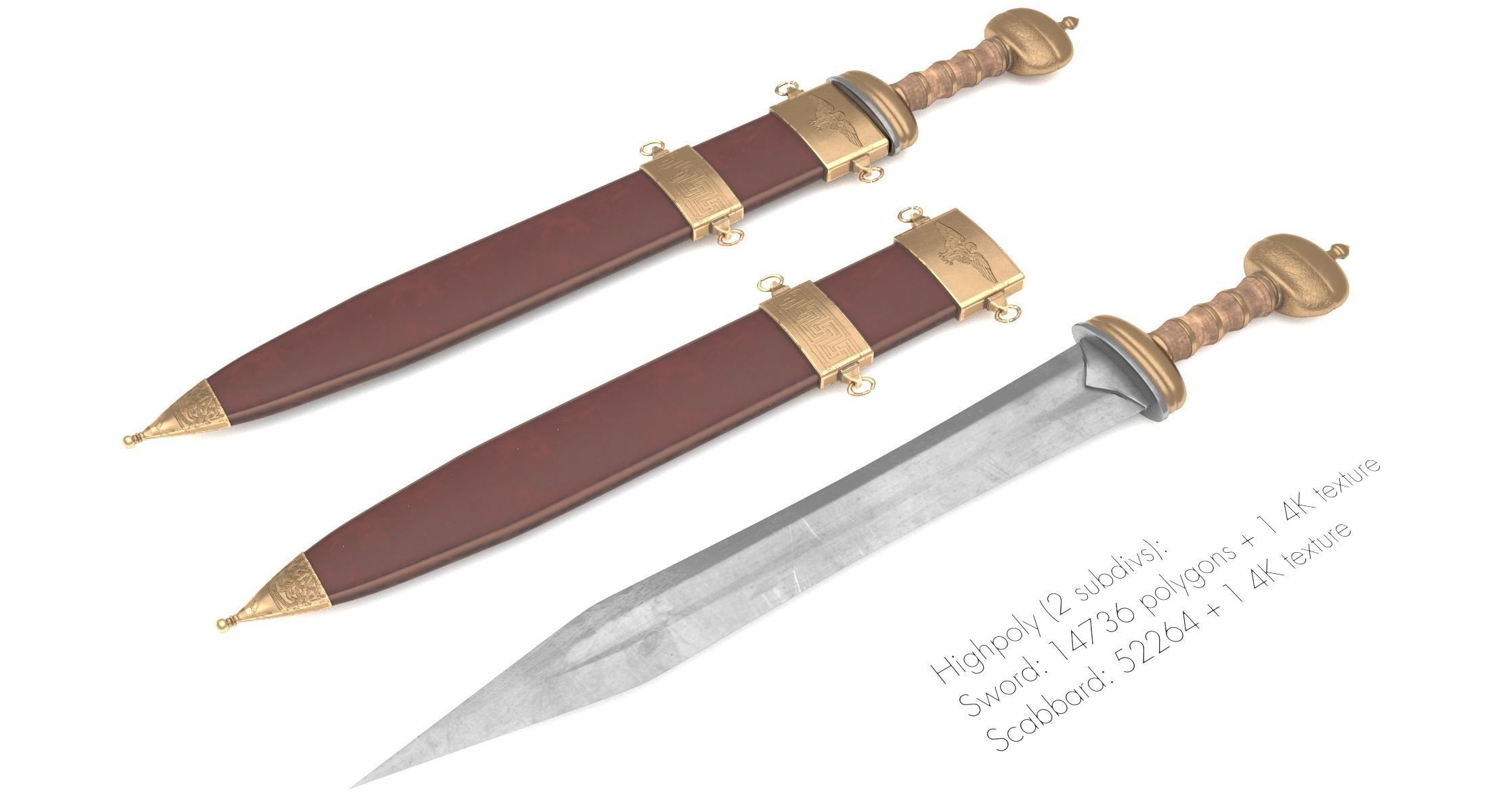 3D model Roman sword VR / AR / low-poly | CGTrader