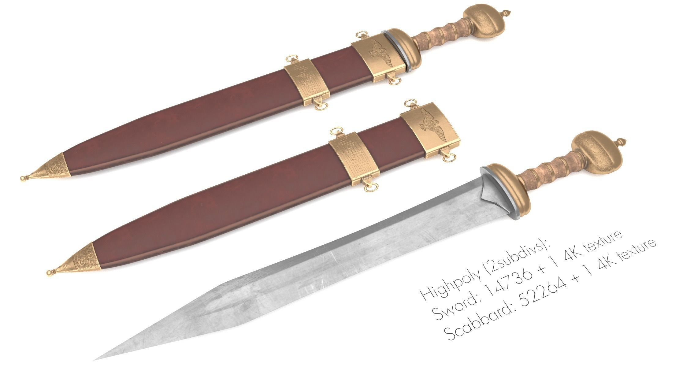 3D model Roman sword VR / AR / low-poly | CGTrader