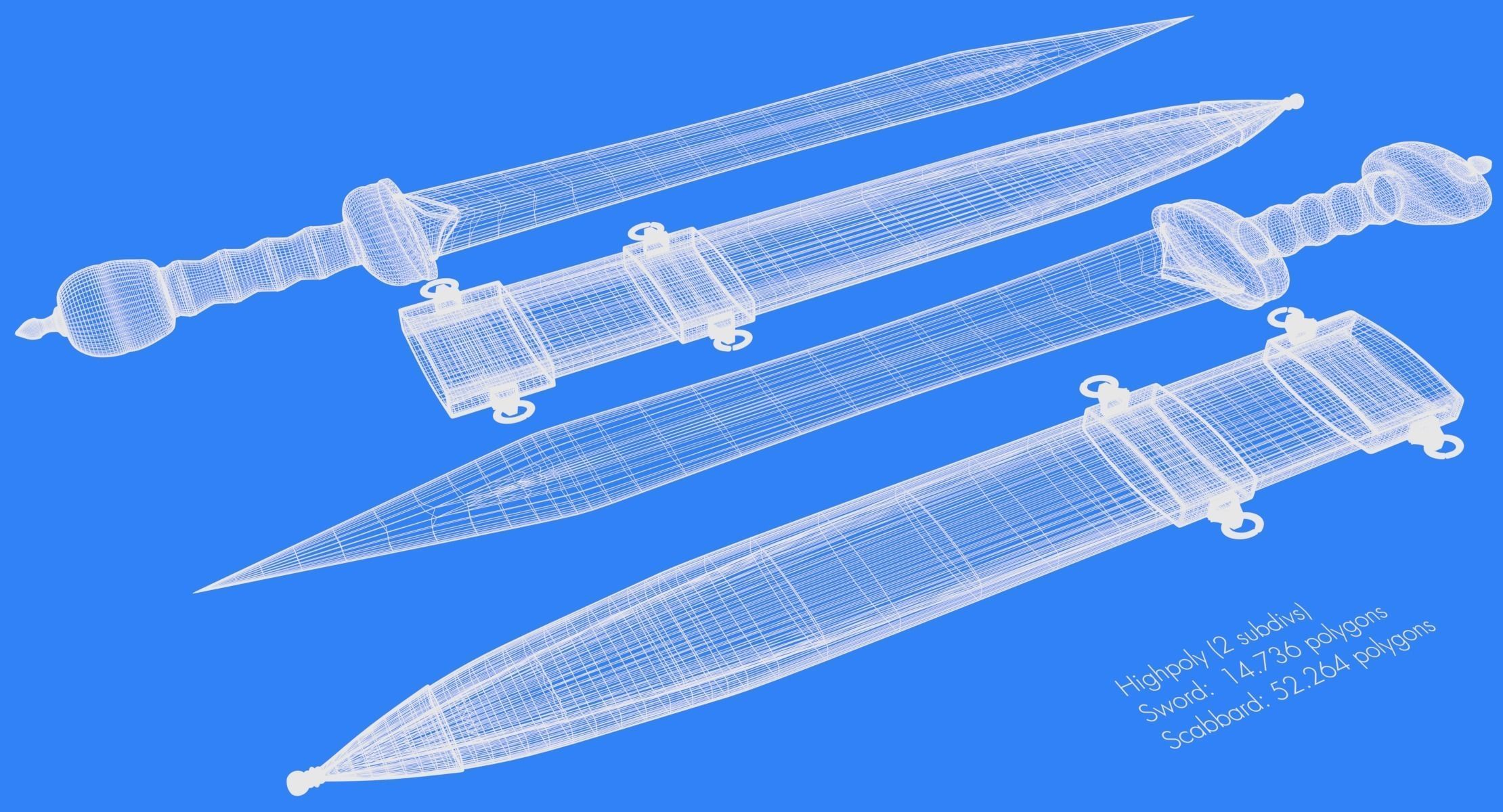 3D model Roman sword VR / AR / low-poly | CGTrader