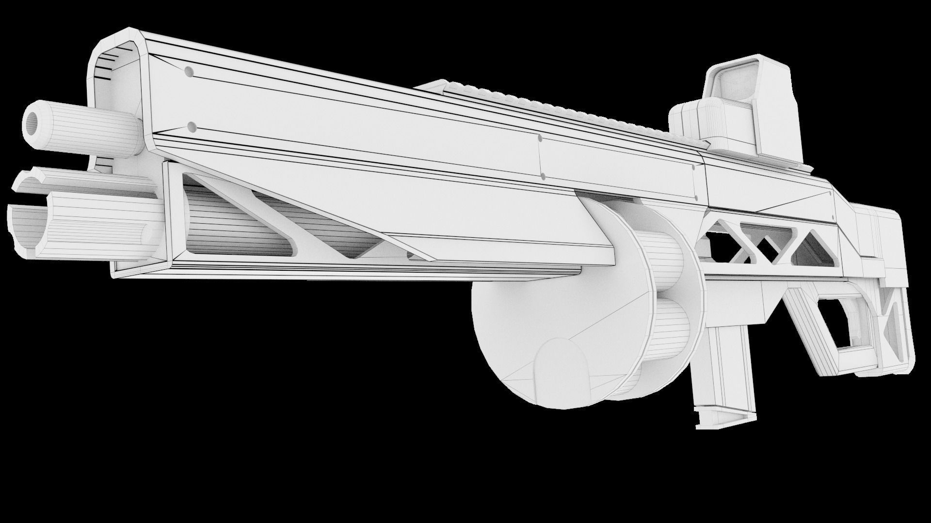 Cyberpunk rifle free 3D model | CGTrader